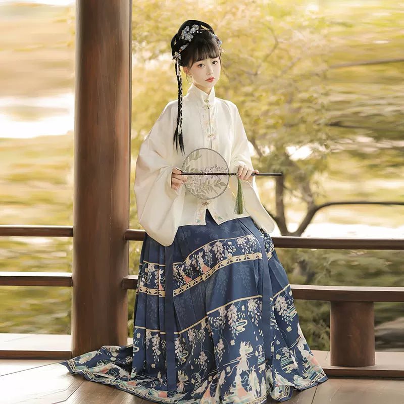 hanfuazure-elegance-amidst-blossoms-ming-style-hanfuhanfuazure-elegance ...